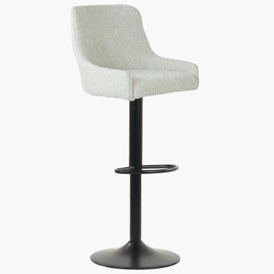 Hamilton Cream Boucle Fabric Black Leg Breakfast Stool