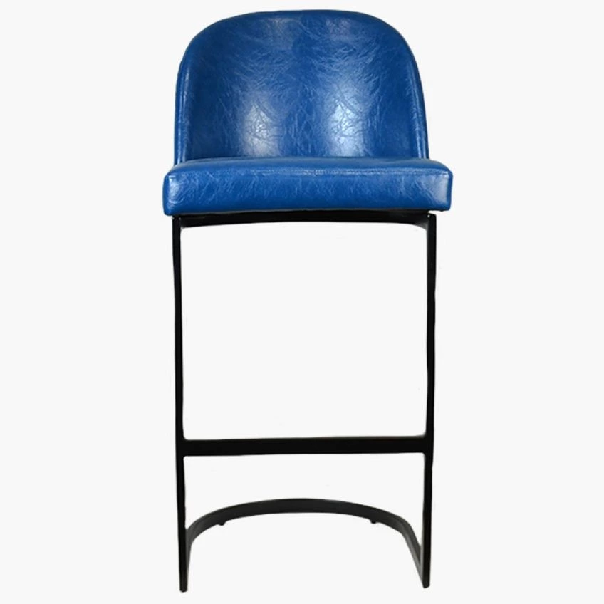 Delamere 65cm Blue Faux Leather Bar Stool | Lakeland