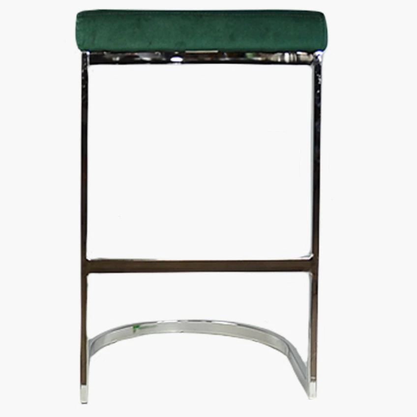 Layto Emerald Green Velvet Bar Stool & 75cm Chrome Base