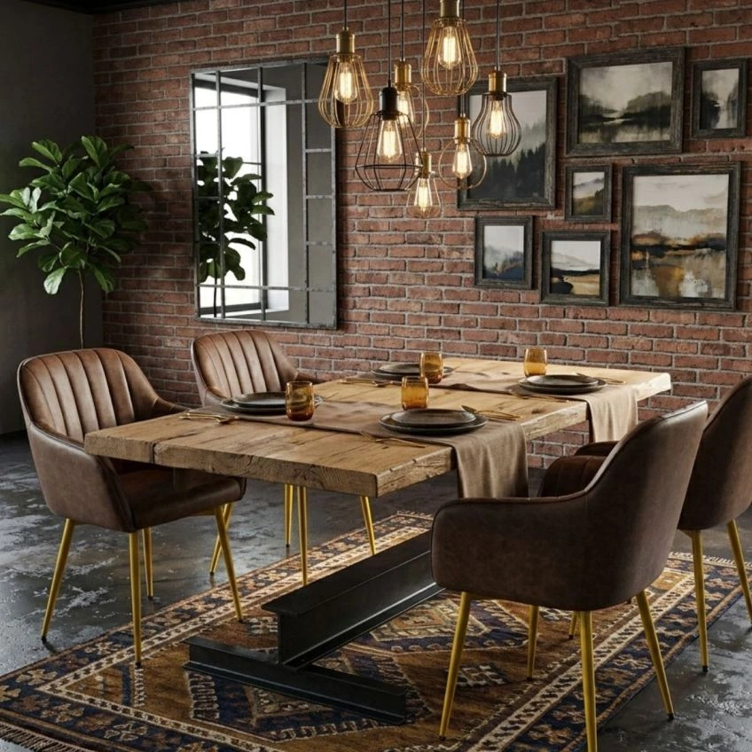 Lule Carver Modern Chair in Taupe Faux Leather | Lakeland