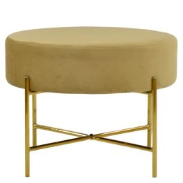 Buy Avon Foot Stool Latte Velvet & Gold