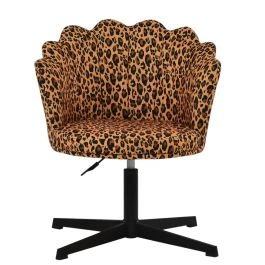 Buy Scallop Office Chair Leopard Fabric & Black